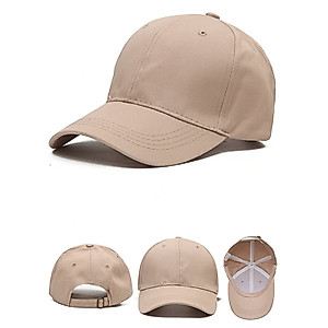 Custom Men & Women Baseball Cap with Your Text,Personalized Adjustable Trucker Caps Casual Sun Peak Hat for Gifts Khaki