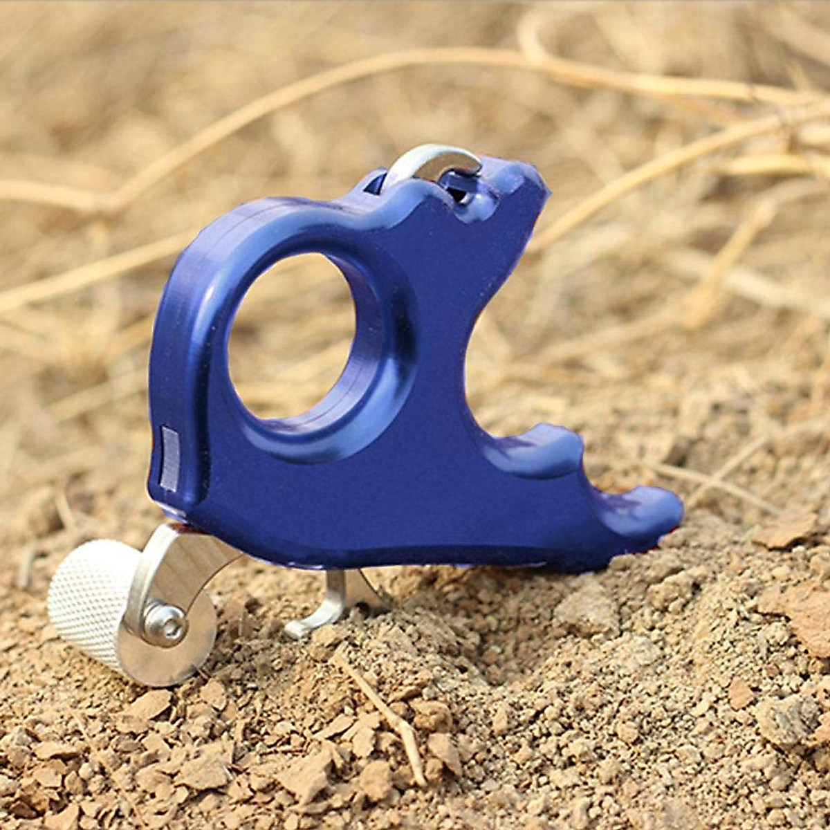 Zerone Archery Release Aids, 3 Finger Grip Thumb Caliper,Aluminum Alloy Bow Hinge Release for Compound Bow(Blue)