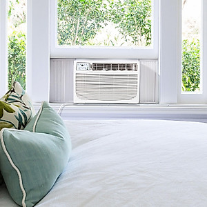 Keystone 24,000 BTU Window Air Conditioner with Dehumidifier and Supplemental Heat, 230V, Window AC for Extra Large Rooms up to 1500 Sq. Ft. with Remote Control, 3 Speeds, and Washable Filter, White
