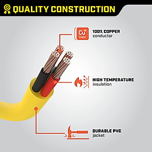 Champion 25-Foot 30-Amp 250-Volt Generator Power Cord for Manual Transfer Switch (L14-30P to L14-30R)