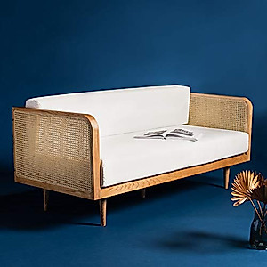 SAFAVIEH Couture Helena French Mid-Century Natural and Beige Rattan Daybed
