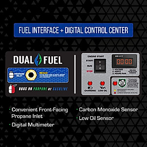 DuroMax XP5500HX 5,500-Watt Dual Fuel Portable Generator - Gas & Propane, Electric Start, RV & Emergency Ready
