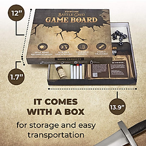 EverGame Dungeons & Dragons Game Mat (23x27), Ultimate DND Board Game Battle Map w/Dice Set, Double Sided w/Hex & Square Grid, Epic Role Playing Gaming Experience