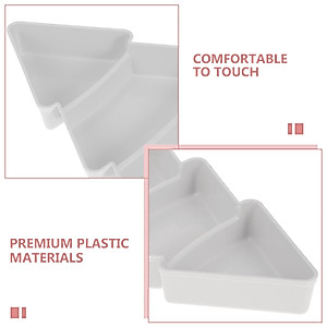 Tofficu Creative Christmas Tree Shape Serving Platter Fruit Plate Household Plastic Nuts Snacks Plates Portable Dishes Serving Tray for Xmas Holiday Party (White)