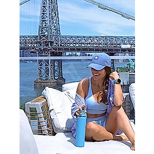 Cubitt Insulated Sports Hydro Water Bottle 24 oz, 2 Lids (Coffee Lid and Wide Mouth Twist Sports Lid), Stainless Steel, Double Walled. Cold for up to 24 hours, Hot for up to 12 hours. (Blue 24 oz)