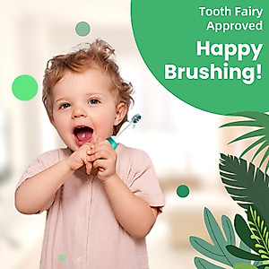 ZMRZ Kids Manual Toothbrush, Extra Soft Bristle Toddler Toothbrush with 10000 Bristles, Kids Travel Toothbrush Designed for Delicate Teeth & Gums for Children 2-7 Years (Green)