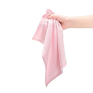 SUMMERMIA Bamboo Washcloths 13" x 13" (2 x 12 Pack) - Soft Wash Cloths for Your Face Towel, Wash Cloths for Your Body (White + Blue + Pink)