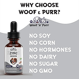 Zinc for Dogs - Dog Zinc Supplement - Helps to Support Healthy Skin, Coat, Immune Health & More - Dog Zinc - Dog Skin and Coat Supplement - Skin and Coat Supplement for Dogs - 1 fl oz - Bacon Flavor