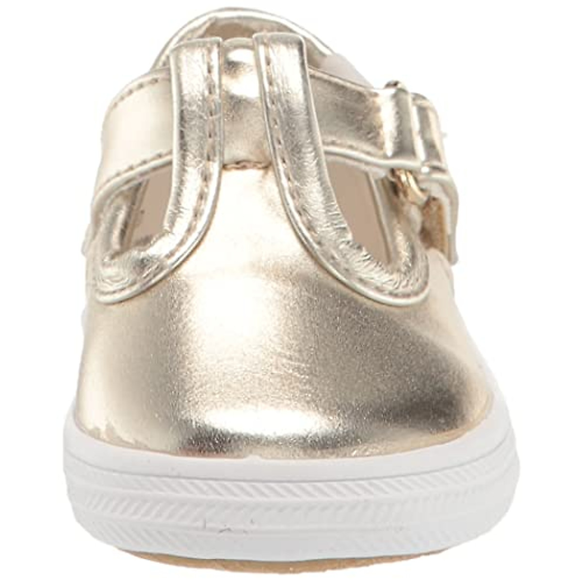 Keds Baby Champion LACE Toe Cap Tstrap Sneaker, Champagne Metallic, 3 US Unisex Infant