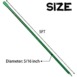 ZJIA 5 Ft Garden Stakes Fiberglass Plant Stakes Sturdy Tomato Stakes, Pack of 20