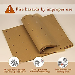 Indulward Unbleached Air Fryer Parchment Paper, 150 PCS Perforated Square Air Fryer Liners compatible with Cuisinart, Breville, Black and Decker Air Fryer,11 x 9 inch.