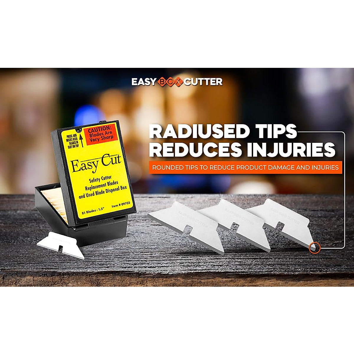 Easy Box Cutter Standard Replacement Blades, 81 Count - Utility Knife Blade, Box Cutter Blades, Standard, Premium Carbon Steel, Extended Durability