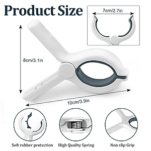 Heavy Duty Plastic Clothes Pins with Anti-Rust Springs,12 Pack Beach Towel Clips, Clothes Pins for Keep Your Towel,Clothes,Blankets to Dry on Clothesline and Hanging Rack