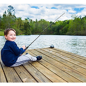 Urban Deco Kids Fishing Pole, Portable Telescopic Rod and Reel Combos Kids Fishing Rod Kit with Tackle Box for Boys,Girls,Youth,Beginner, Starter - Blue