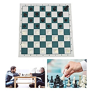 HERCHR Roll Up Chess Set, 32 Tournament Chess with Chess Board and Storage Bag Combo