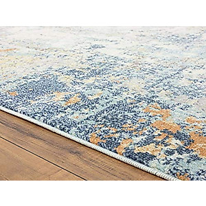 LUXE WEAVERS Abstract Blue Multi Colored 9x12 Area Rug