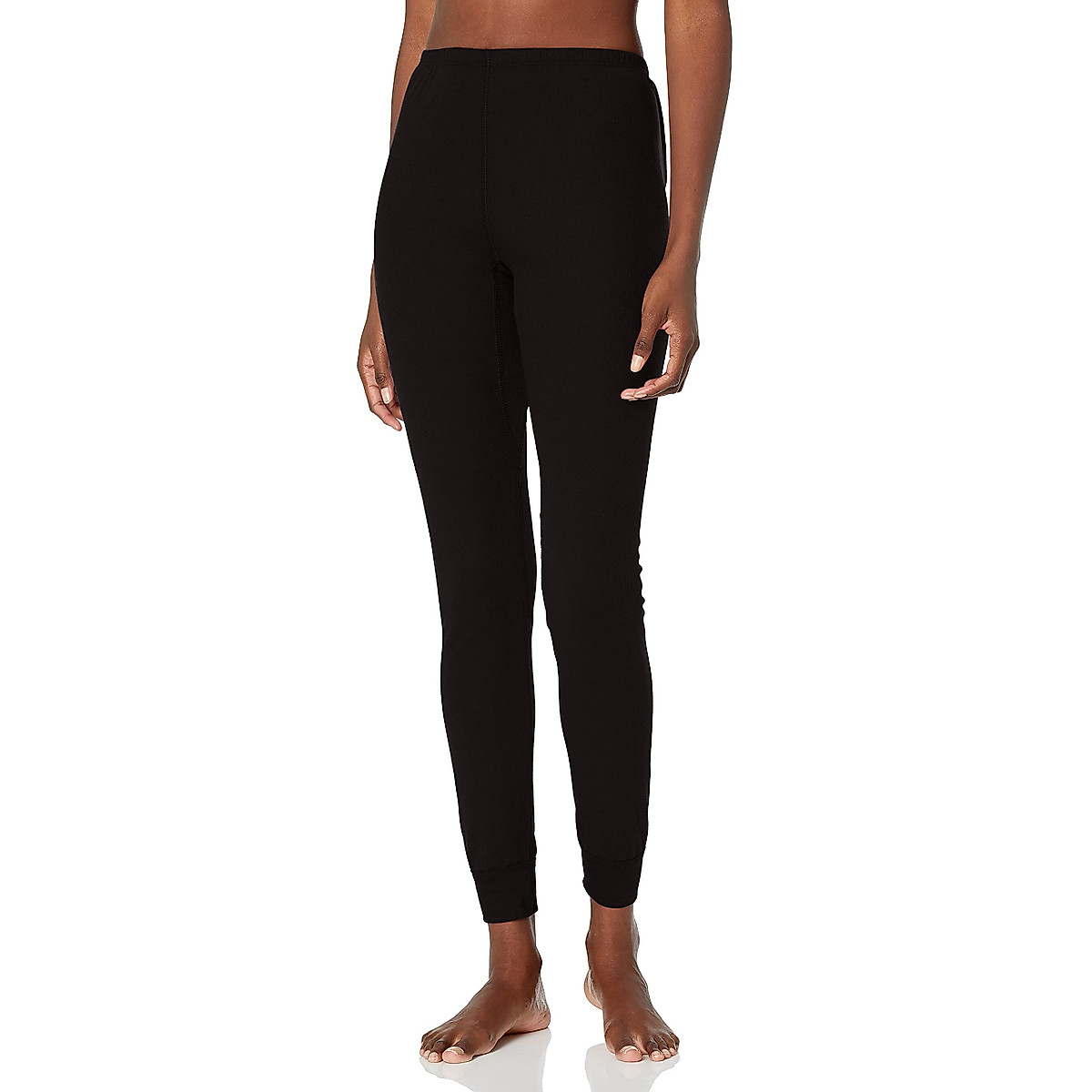 Fruit of the Loom Women's Micro Waffle Thermal Bottom, Large, Black