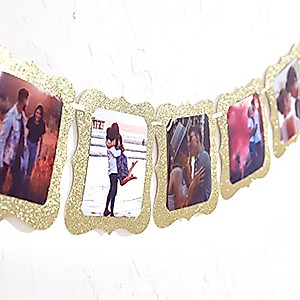 Bride to Be Photo Banner - Glitter Photo Garland, Bride to Be Decorations, Engagement Party Decorations, Bridal Shower Decorations, Birthday Photo Banner, Baby Shower Decorations (Champagne Glitter)