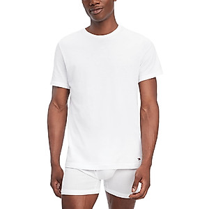 Tommy Hilfiger Men's Undershirts 3 Pack Cotton Classics Crew Neck T-Shirt, White, Small