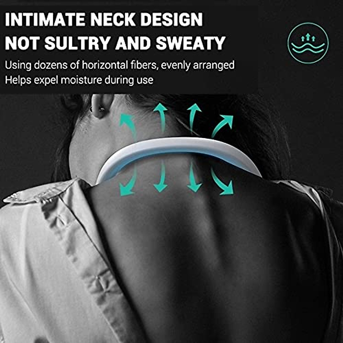 2023 Bladeless Hanging Neck Fan Portable Sport Fan, Personal Fan, Rechargeable USB Fan Adjustable Width Cooling Neck Fan with 3 Speeds for Yard Work, Concerts, Outdoor and more