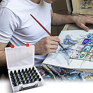 Alcohol Ink Storage Organizer Carrying Case, Holds 35pcs 0.35oz, 0.5oz Bottles of Alcohol Ink Set/for Stickles Glitter Glue/for Glossy Accents/for Reinkers, Paint Travel Box Container (Case Only)