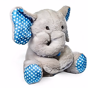 Lil Snuggers Warm and Snuggly, Lavender Scented Stuffed Animal, Elephant Male with Blue Accents