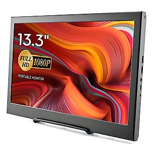 ELECROW 13.3 Inch Monitor 1920X1080 IPS External Portable Monitor HDMI-Compatible for PC Laptop Game Consoles