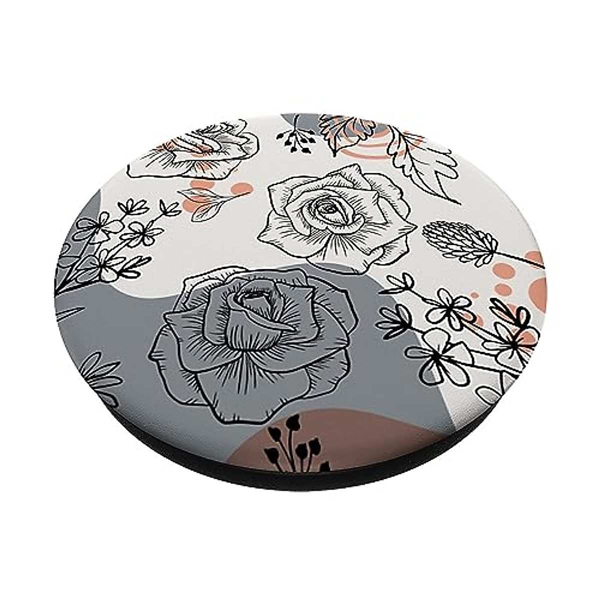 Boho Roses Line Art Abstract Pastel Minimalist Flowers PopSockets Standard PopGrip