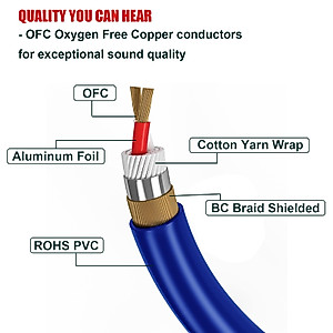ABuff 6 Pack of 6ft XLR Cable, Profession Balanced 3 Pin XLR Male to Female XLR Patch Cable, Multi-Color Cable Set Great for Microphone, Audio, Guitar, Speaker