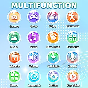 Kids Smart Game Watch for Boys Girls Age 3-12 with 1.54" HD Touch Screen 24 Puzzle Games Camera Video Music Player Pedometer Alarm Clock Calculator Torch Child Watch Wristband Electronic Learning Toys