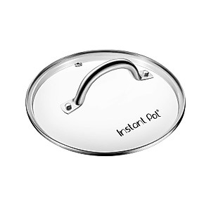Instant Pot Tempered Glass Lid, 10" Stainless Steel (8 Qt/ 8L model) & Sealing Rings 2-Pack Clear, 8 Quart