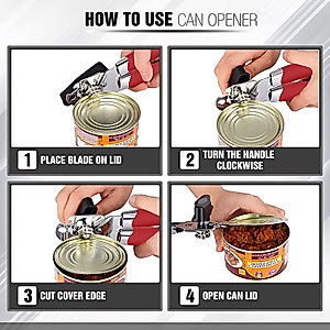 AW&SH Can Opener Manual, Handheld Strong Heavy Duty Can Opener