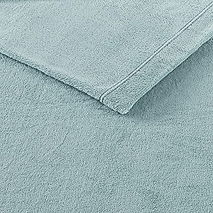 True North by Sleep Philosophy Soloft Plush Bed Sheet Set, Wrinkle Resistant, Warm, Soft Fleece Sheets with 14" Deep Pocket Cold Season Cozy Bedding-Set, Matching Pillow Case, Full, Aqua, 4 Piece