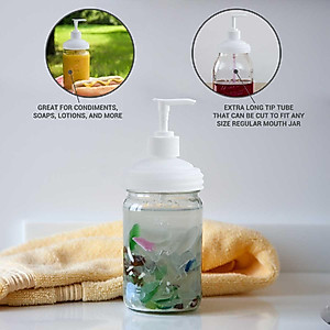 reCAP Mason Jar Pump | Regular Mouth | Made in The USA | Leak-Proof | Freezer-Proof | Natural - 2 Pack