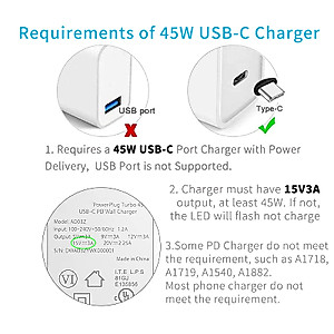 Sisyphy Nylon Braided Surface Connect to USB-C Charging Cable (6ft Blue), Requires 45W 15V/3A USB-C Charger PD Power Supply, Compatible with Microsoft Surface Pro7/6/5/4/3 Go 3/2/1 Laptop