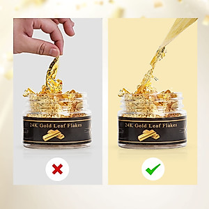 Edible Gold Flakes, 30mg 24k Gold Leaf Foil Flakes for Cake Baking, Dessert, Skincare,Chocolates, Food Decoration, Health,Drinkings…