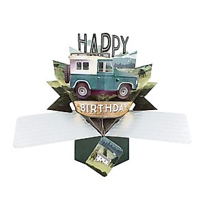 Happy Birthday Jeep Pop-Up Greeting Card Original Second Nature 3D Pop Up Cards
