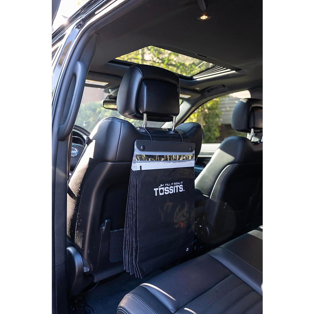 Tossits Disposable Garbage Bags (Set of 7) - Leakproof, Smellproof - Large, Car-Friendly