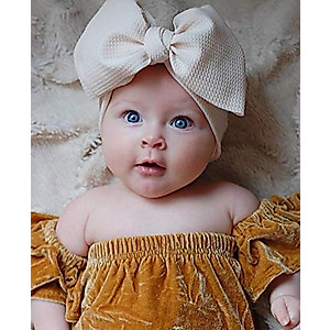 inSowni 9 Pack Solid Big Bow Stretchy Headbands Hair Accessories for Baby Girls Toddlers Kids