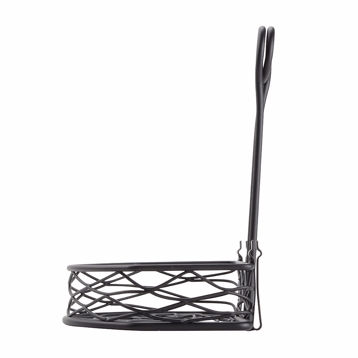 American Metalcraft SRBNB1 Semi-Round Wire Birdnest Condiment Rack Holder, Wrought Iron, Black