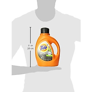 Tide Plus Febreze Fresh Sport Odor Defense Liquid Laundry Detergent, Active Fresh Scent, 2.72 L (59 Loads) - Packaging May Vary