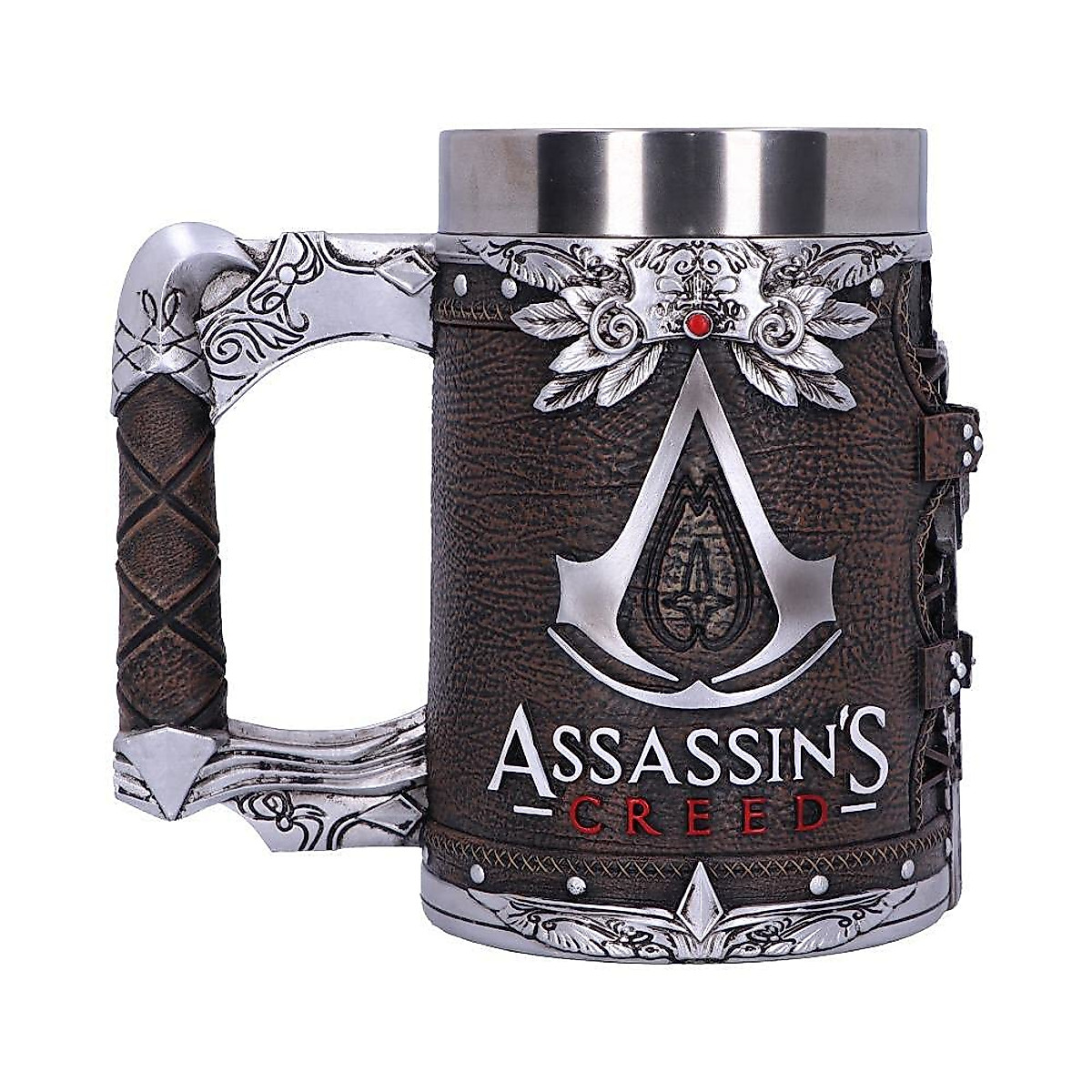 Nemesis Now Video Game Merch Tankard, Hand-Painted Resin Beer Mug, Stainless Steel Removable Insert, Gamer Gifts, 15.5cm - Assassin's Creed The Brotherhood
