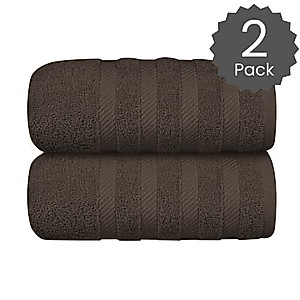 Cotton Clinic Oversized 2 Piece Bath Sheet Set, Jumbo Large 35x68 Bath Towels for Bathroom, 100% Cotton Bath Sheet for Adults, Quick Dry Absorbent Durable 2-Pack Bath Sheets Towels Chocolate Brown