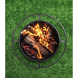Bettermade 2 in 1 Fire Pit for Outside, 30in Wood Burning Outdoor Firepits with Spark Screen for Camping, Bonfire, Garden, Picnic, Includes Poker & Cooking Grate for Backyard Patio BBQ