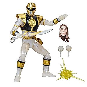 Power Rangers Lightning Collection 6-Inch Mighty Morphin Metallic White Ranger Collectible Action Figure Toy with Accessories, F3952