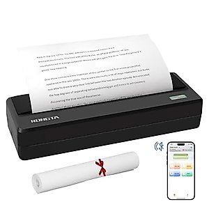 Rongta Portable Printer for Home Use, Small Thermal Printer Support 8.5'' x 11'' & A4 Thermal Paper, Portable Bluetooth Printer Compatible with Android/iOS & Laptop for Home Use(Dark Grey)