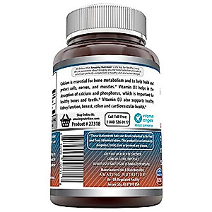 Amazing Formulas Calcium with Vitamin D3 250 Tablets Supplement | Non-GMO | Gluten Free | Made in USA