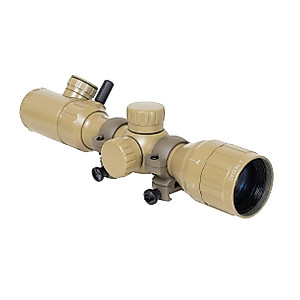 Monstrum 2-7x32 AO Rifle Scope | Flat Dark Earth | Monstrum Picatinny Scope Rings with Integrated Level Bubble | Bundle