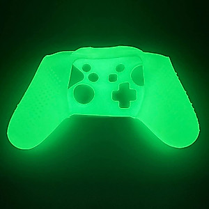 HLRAO Controller Skins Silicone Grip Glow in The Dark Protective Case for Nintendo Switch Pro Controller + 6 Grips Accessories Glow in The Dark.
