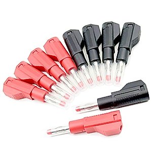 10sets Retractable Sheath 4mm Banana Plug Connectors Stackable Wire Solder Multimeter Test Leads Ends Banana Plugs Adapter with Banana Jack Socket